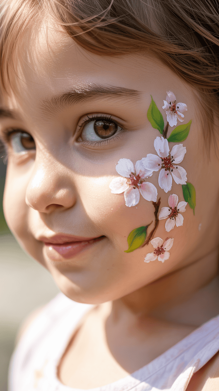 Easy Flower Face Painting That Kids Actually Sit Still For - Flowers ...