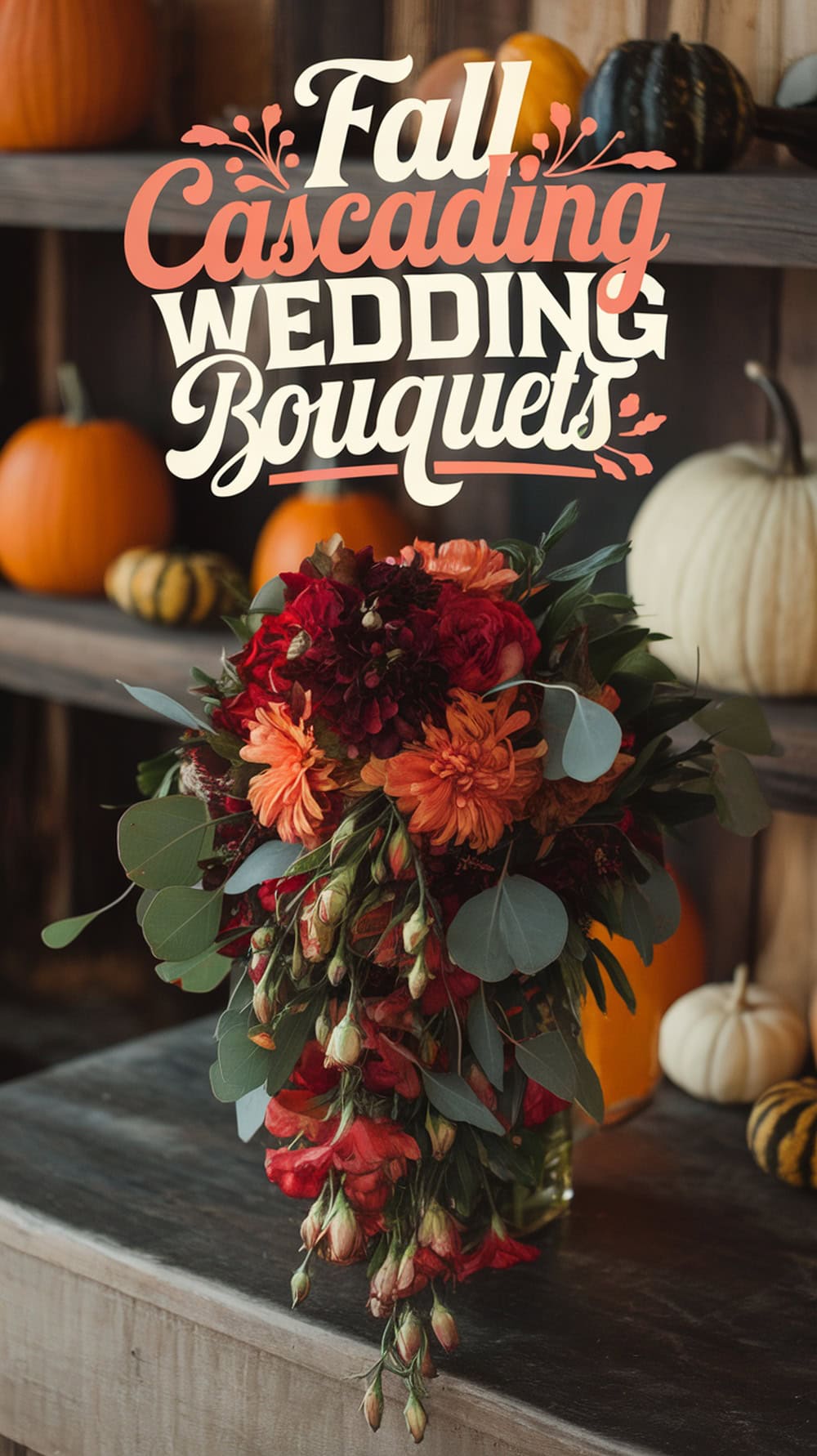 Fall Cascading Wedding Bouquets for a Dramatic Aisle Look - Flowers ...