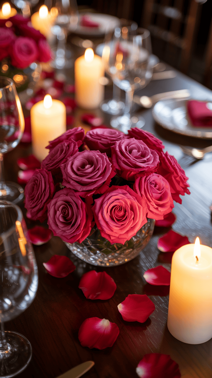 Red Flower Table Centerpieces for Romantic Tablescapes - Flowers ...